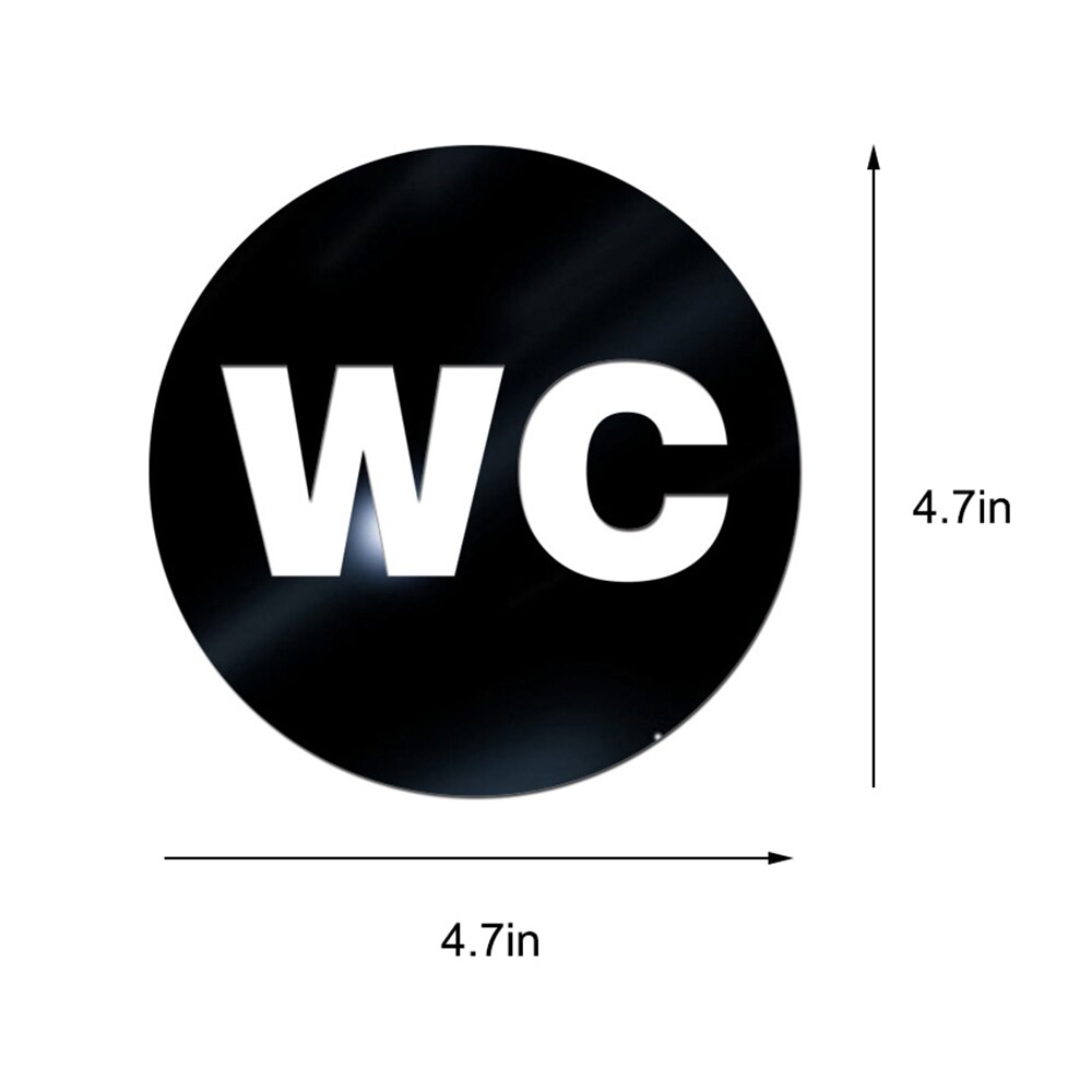 Removable WC door Sign Mirror Washroom Toilet WC W... – Grandado