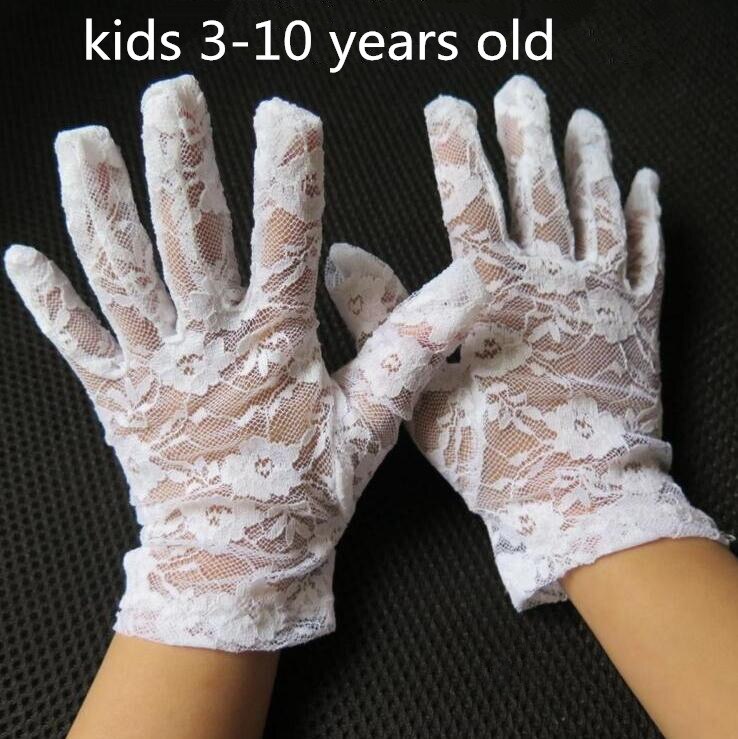 Child summer thin white lace gloves girls with per... – Grandado