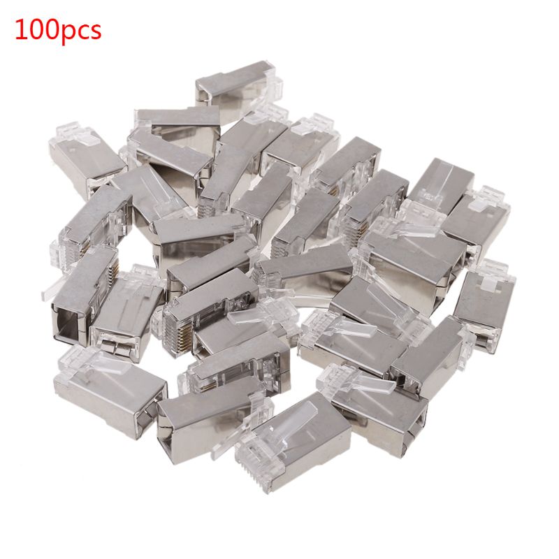 100Pcs Network Crystal Plug Cat6 8Pin RJ45 8P8C Sh... – Vicedeal