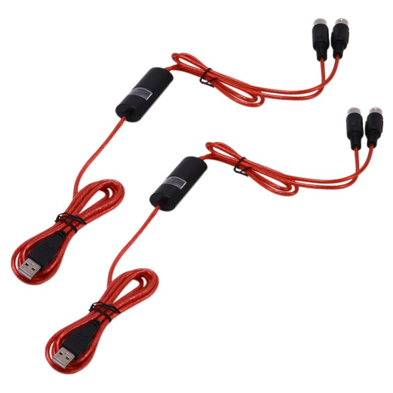 2X 5-Pin Midi to USB In-Out Cable Adapter Converte... – Vicedeal