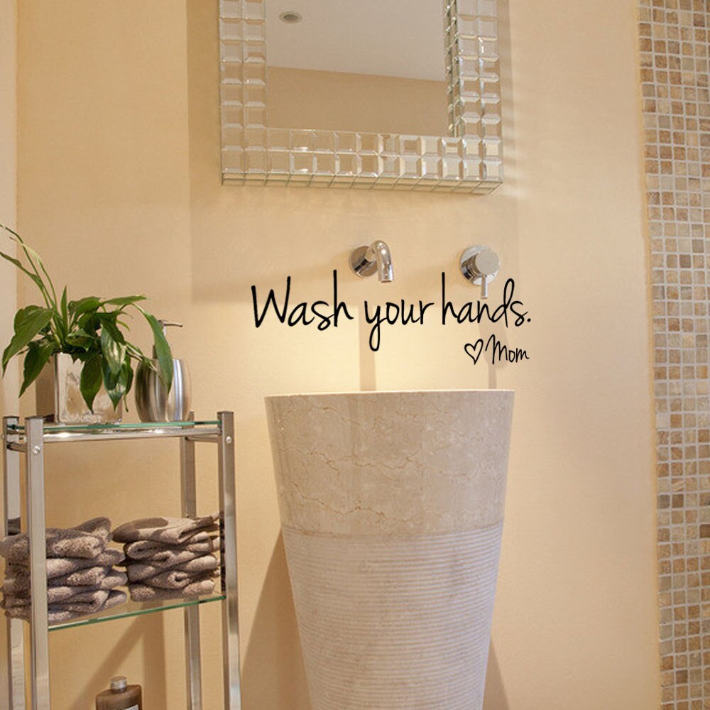 Wash Your Hands Mom Home Decor Wall Sticker Decal ... – Vicedeal