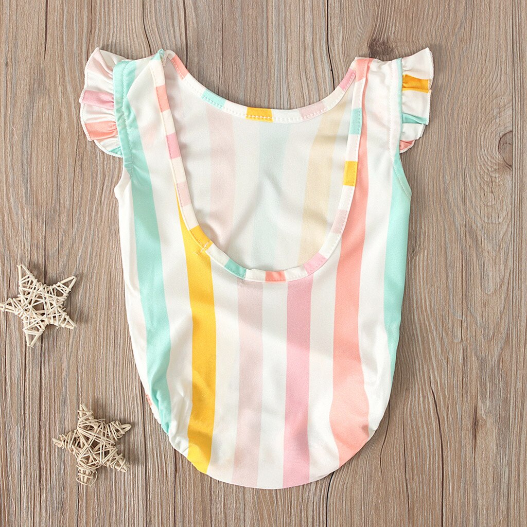 Striped Ruffle Swimwear Bathing Suit Toddler Baby ... – Grandado