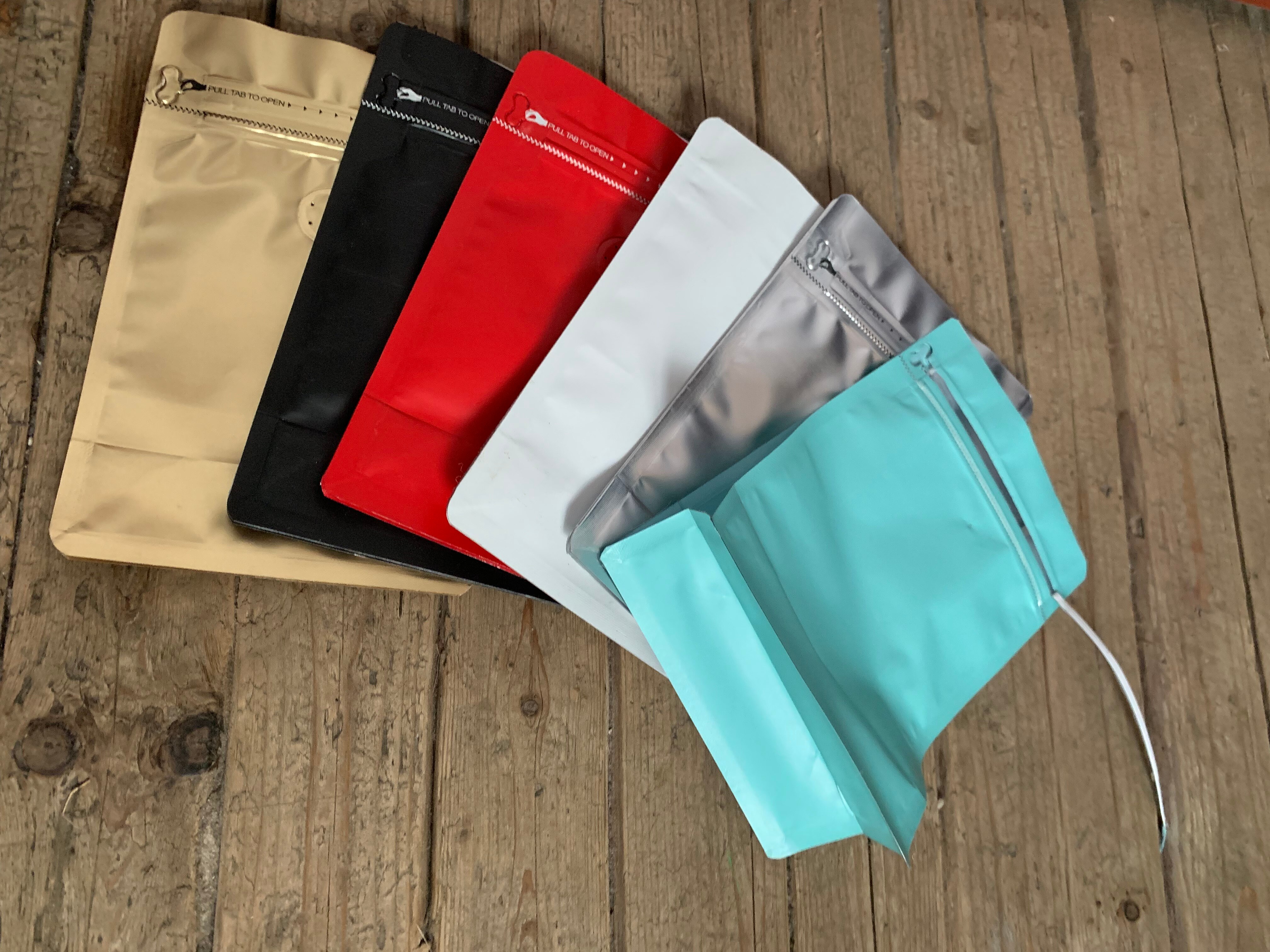 250g Square bottom flat bottom coffee bag kraft pa... – Grandado