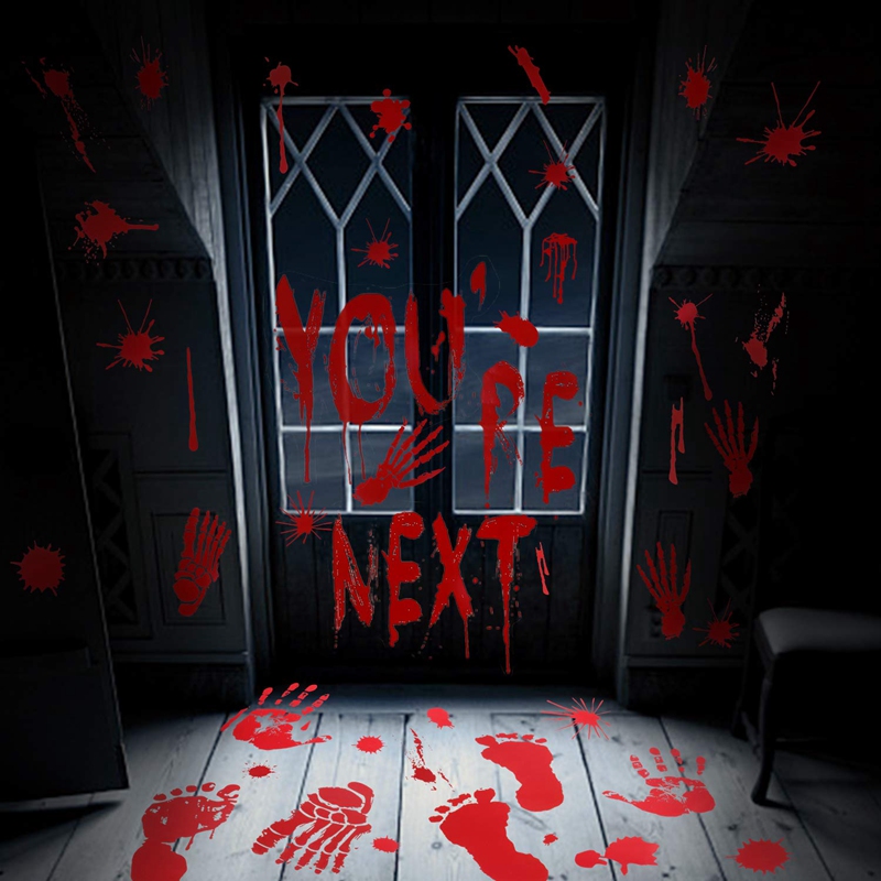 LBER 10 Models Bloody Halloween Decorations Window... – Grandado