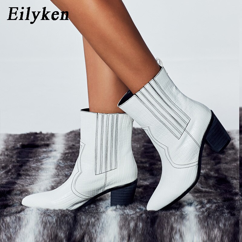 Eilyken cosaques blanc couleurs PU cuir Cowboy bot... – Grandado