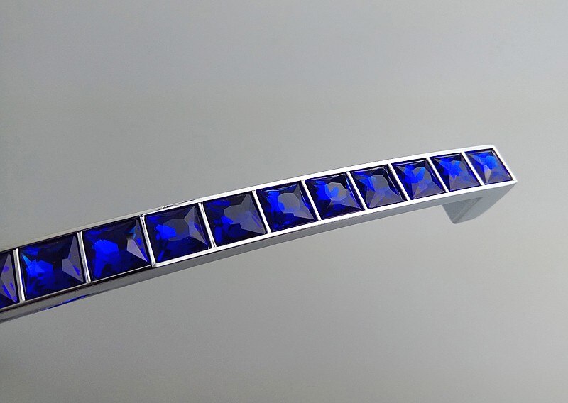 Shiny Real Crystal Glass Diamond Furniture Blue Ha... – Vicedeal