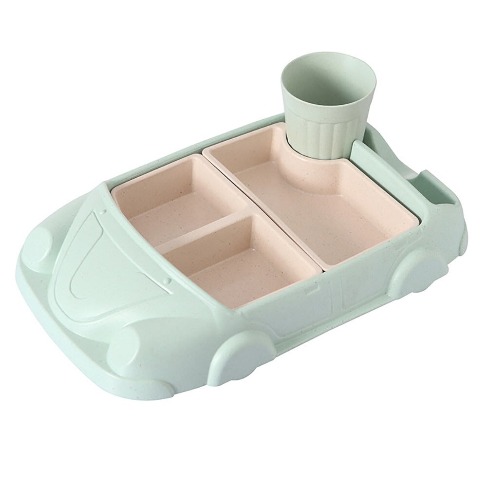 Kids Bamboo Plate Baby Dishes Compartment Plate Di... – Vicedeal