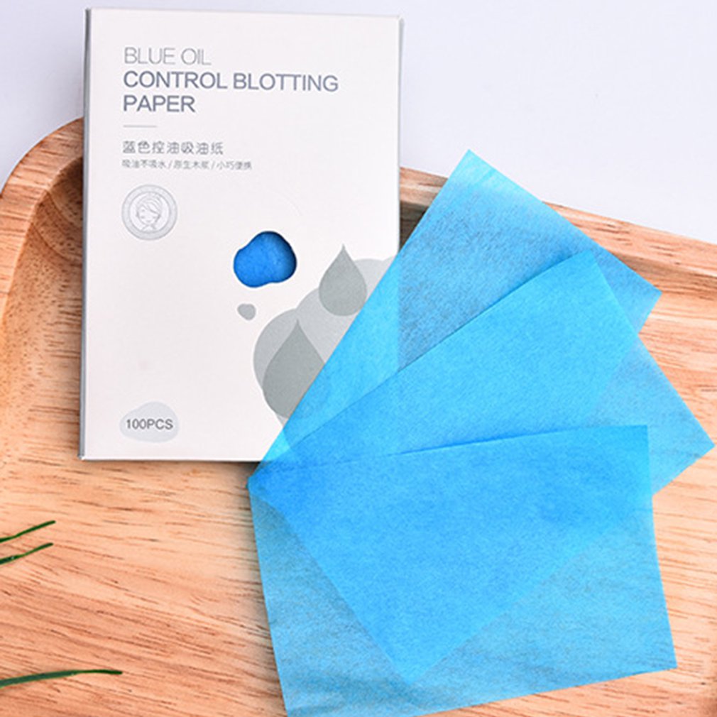 100 Pcs Blue Oil Control Oil Absorbing Paper Film ... – Grandado