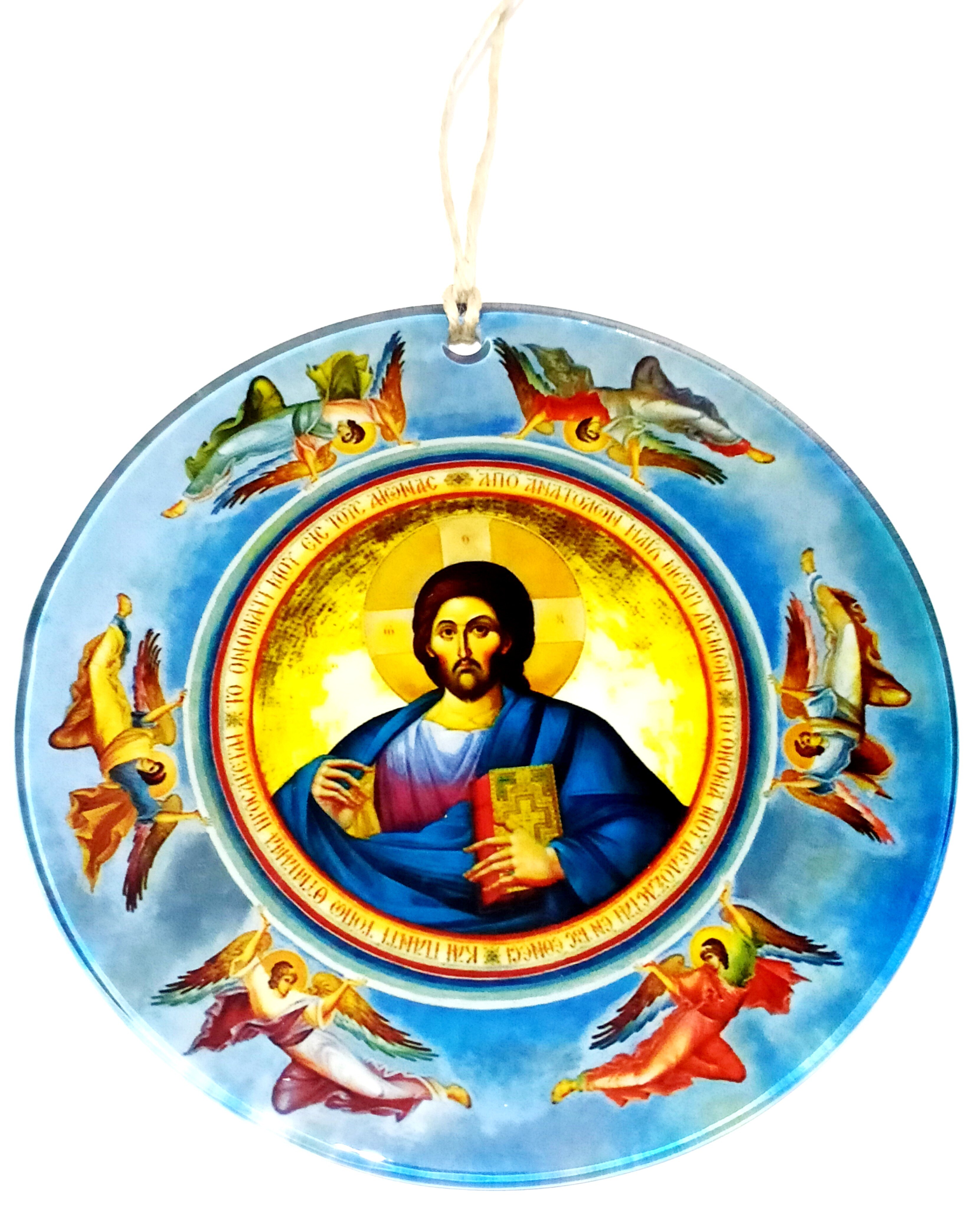 Handmade Fusion Glass Wall Decoration with Jesus C... – Grandado