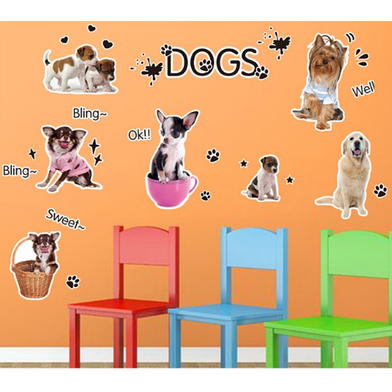 Puppy dog pet shop Wall stickers, cute art anima... – Grandado