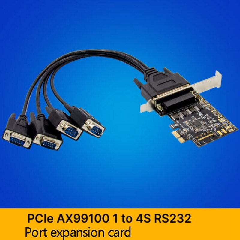 PCIE AX99100 1 Out 4S DB-9 Pin RS232 Serial Port C... – Vicedeal