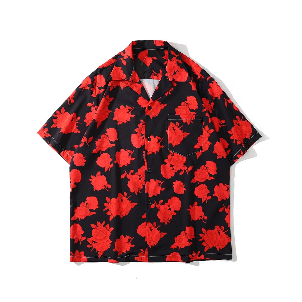 Dark Icoon Bloemen Gedrukt Polo Shirt Mannen Zomer... – Vicedeal