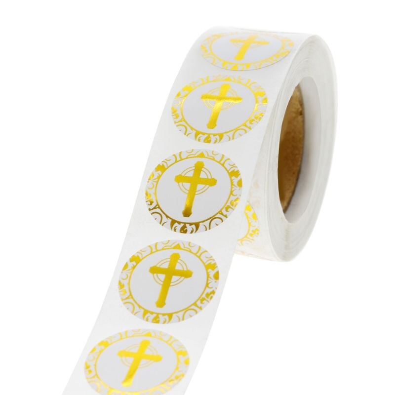 500pcs Religious Christian Cross Stickers with Gol... – Grandado