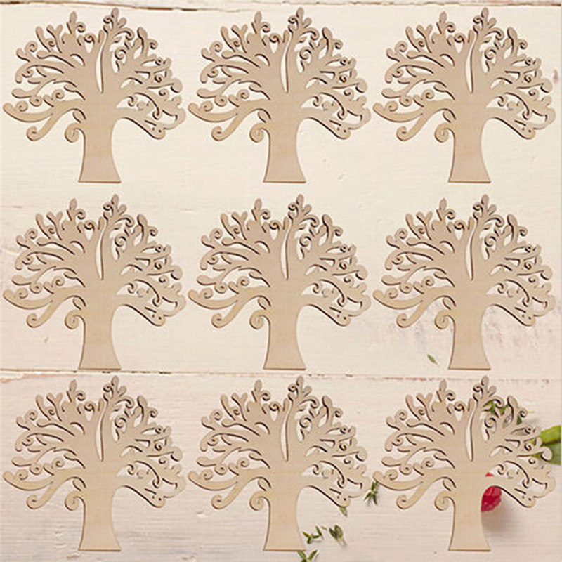 10pcs/pack Wooden Autumn Tree Craft Craft Blank We... – Grandado