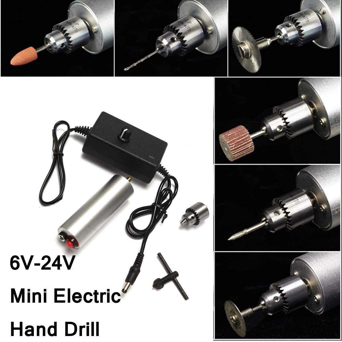 Mini Electric Hand Drill DC 6-24V with JT0 Drill C... – Grandado