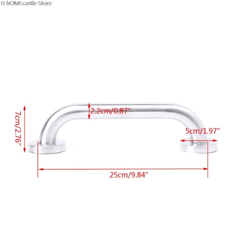 25cm Bathroom Shower Tub Handrail Stainless Steel ... – Grandado