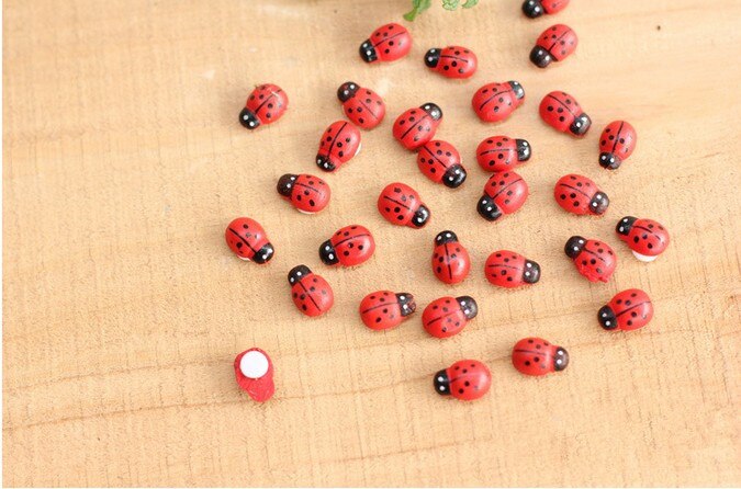 100pcs/lot Wooden Ladybird Ladybug Sticker Childre... – Grandado