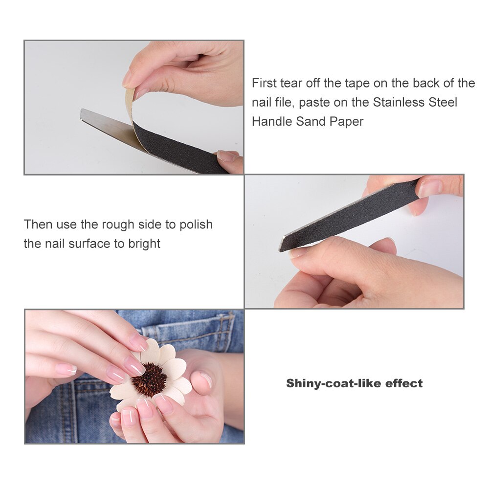 10 stücke Nagel Dateien und Puffer mit Edelstahl P... – Grandado