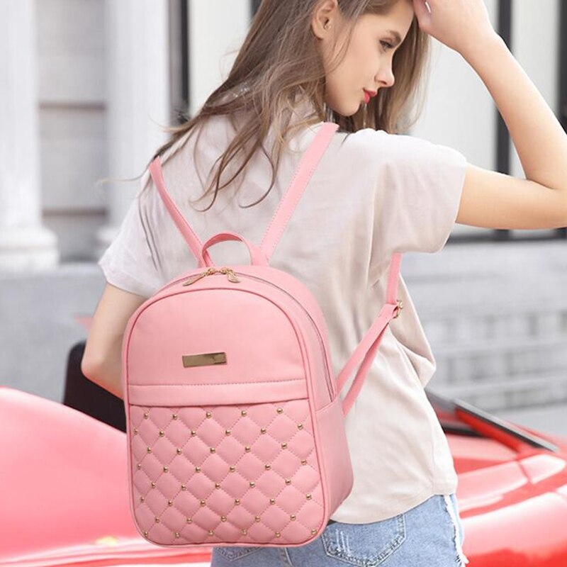 Casual Travel Bead Backpack for Teenage Girls PU L... – Grandado