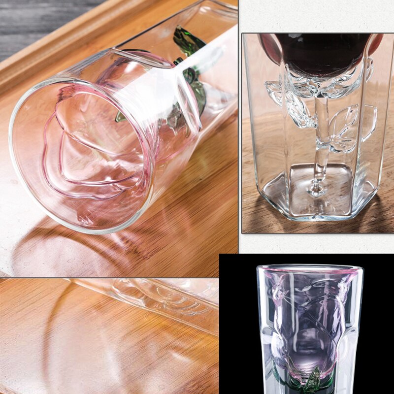 180ml Creativity Double Wall Rose Flower Shape Win... – Grandado