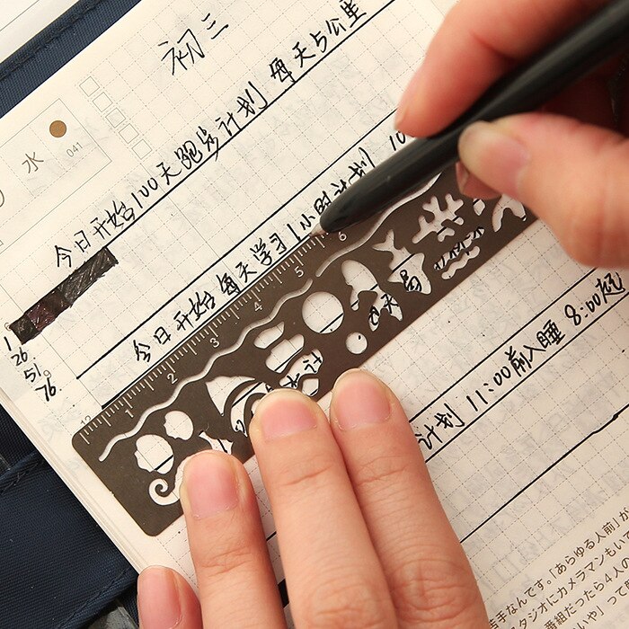 retro hollow metal ruler multifunctional drawing B... – Vicedeal