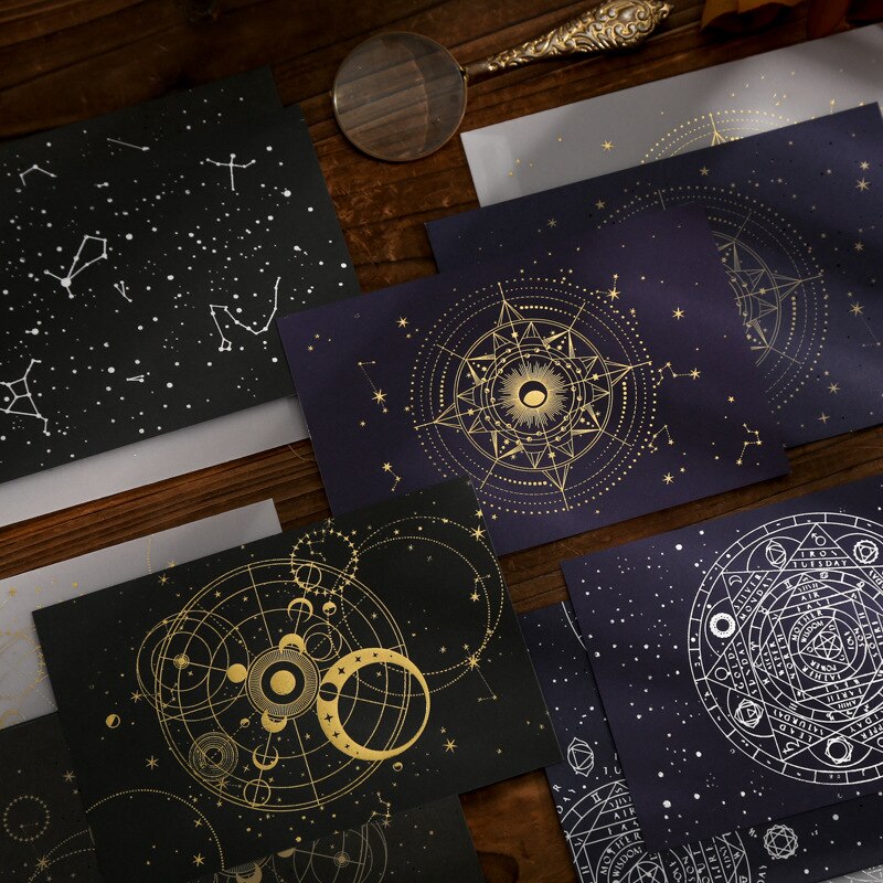 6pcs/pack Bronzing Letterhead Set Galaxy Universe ... – Grandado