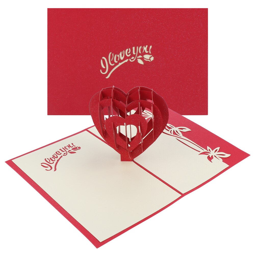 2pcs Lover's Day Greeting Cards Romantic 3D Heart ... – Vicedeal