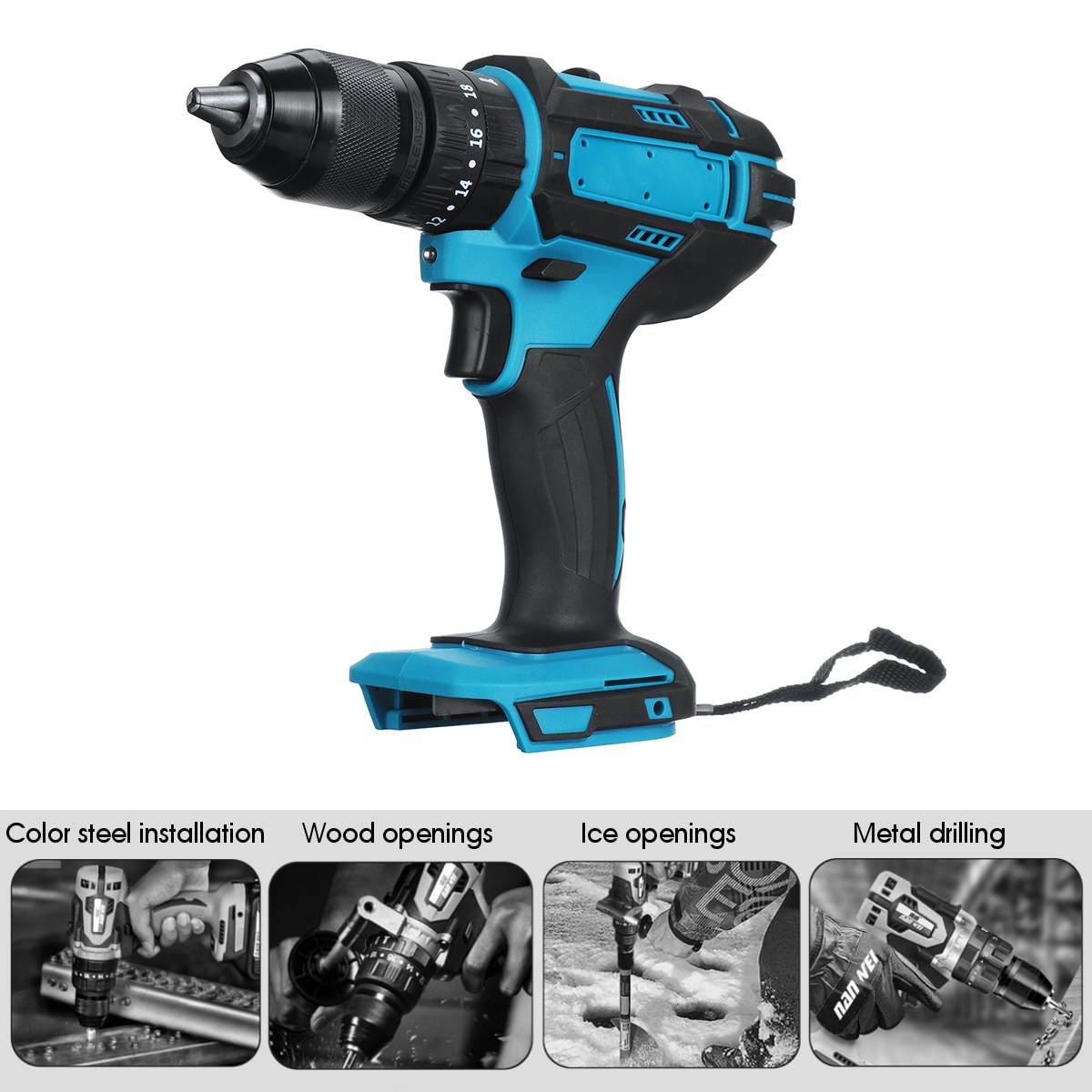 3 in 1 Electric Cordless Impact Drill 13mm Recharg... – Grandado