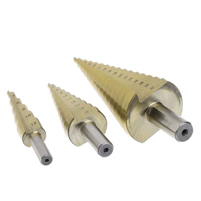 6 Pcs/Set HSS Steel Titanium Coated Step Drill Bit... – Vicedeal