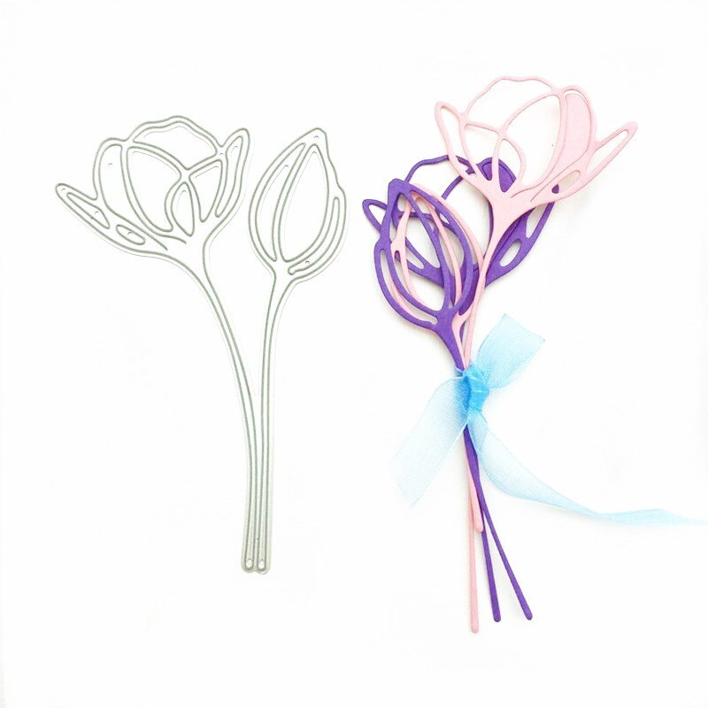 Tulip Blossom Die Cuts For Cards Making 2 Pcs Flow... – Grandado