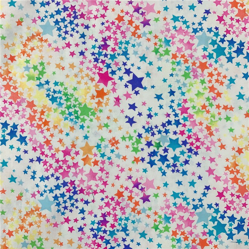 Plain Weave Cotton Rainbow Star Fabric Sewing Mate... – Grandado