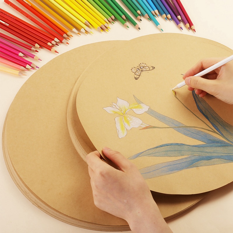250g 50 Pieces Round Kraft Paper Watercolor Paper ... – Vicedeal