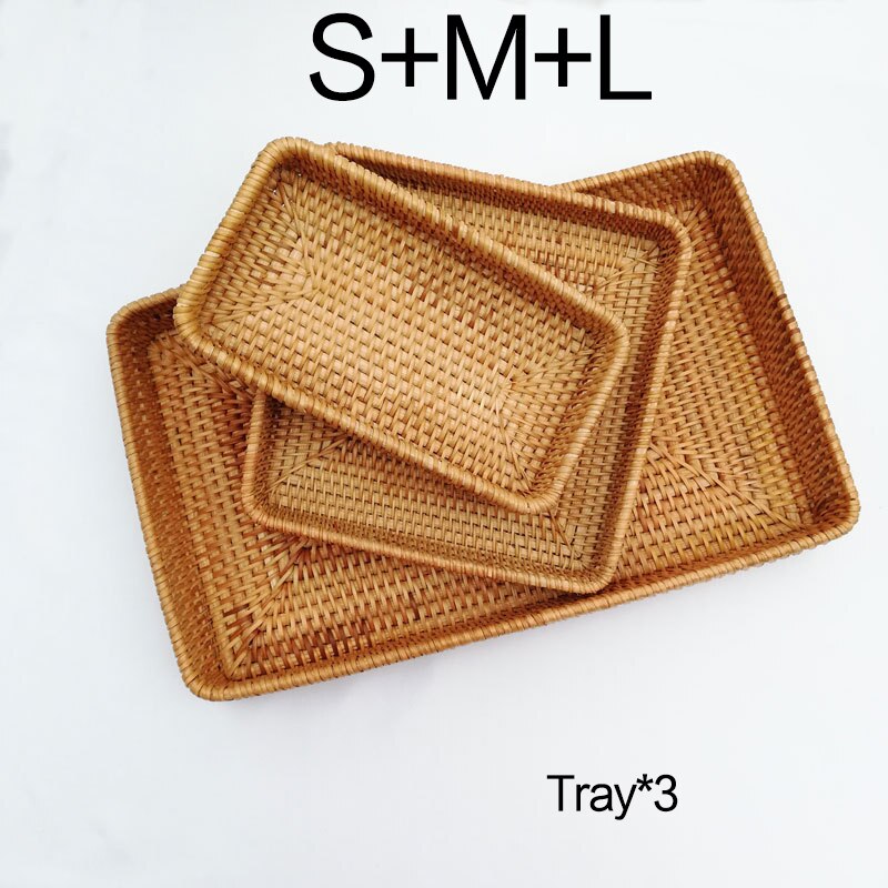 Storage Tray Hand-woven Storage Basket Rattan Stor... – Grandado