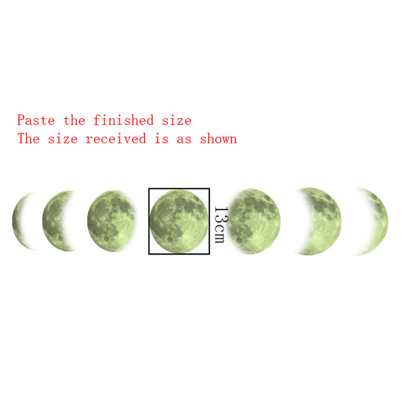 Luminous Moon phase 3D Wall Sticker living room wa... – Grandado