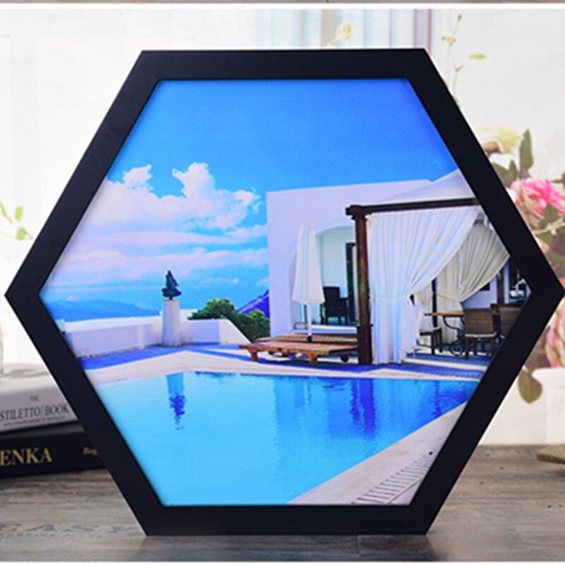 1pcs Modern Hexagonal Photo Frame Wooden Hanging P... – Grandado