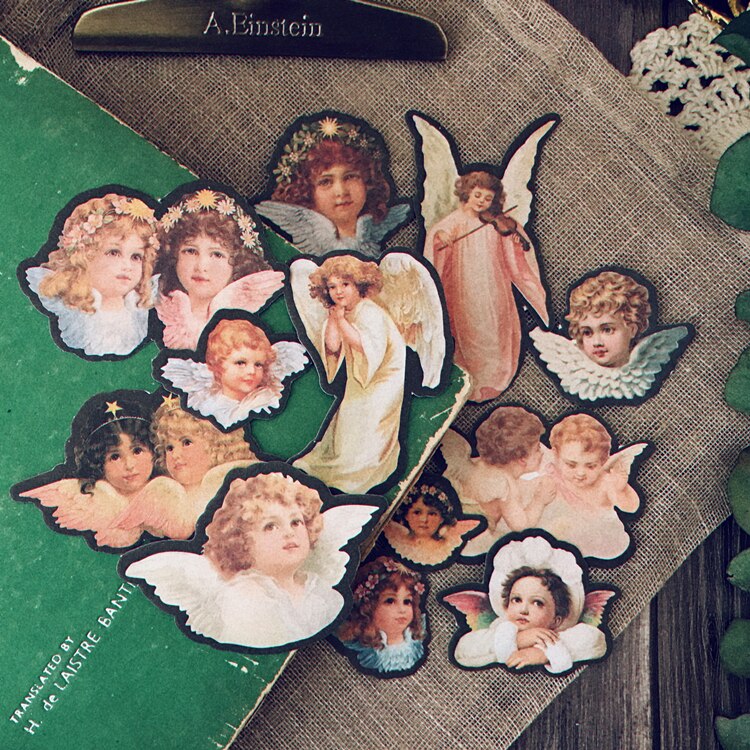 ZFPARTY Vintage Angel Paper Stickers for Scrapbook... – Grandado