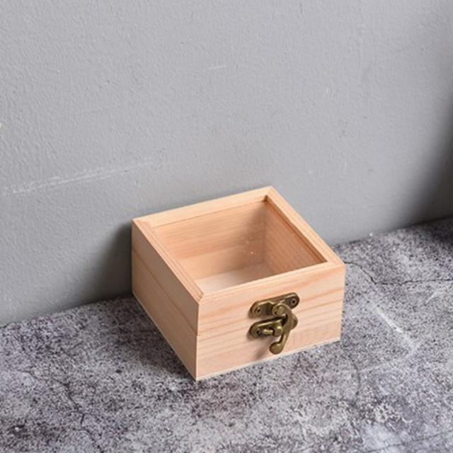 Retro Jewelry Box Desktop Natural Wood Clamshell S... – Vicedeal