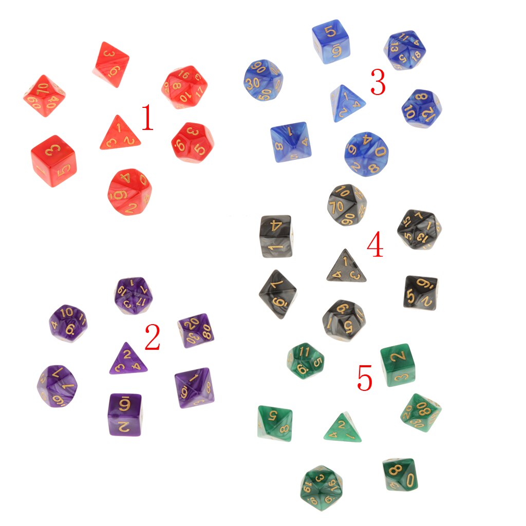 6 Colors Acrylic Multi Sided Dice Games D&D RPG Ga... – Grandado