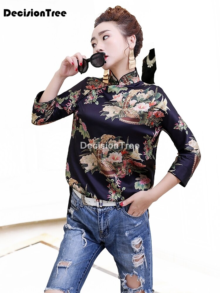 2022 floral printing traditional qipao blouse wome... – Grandado