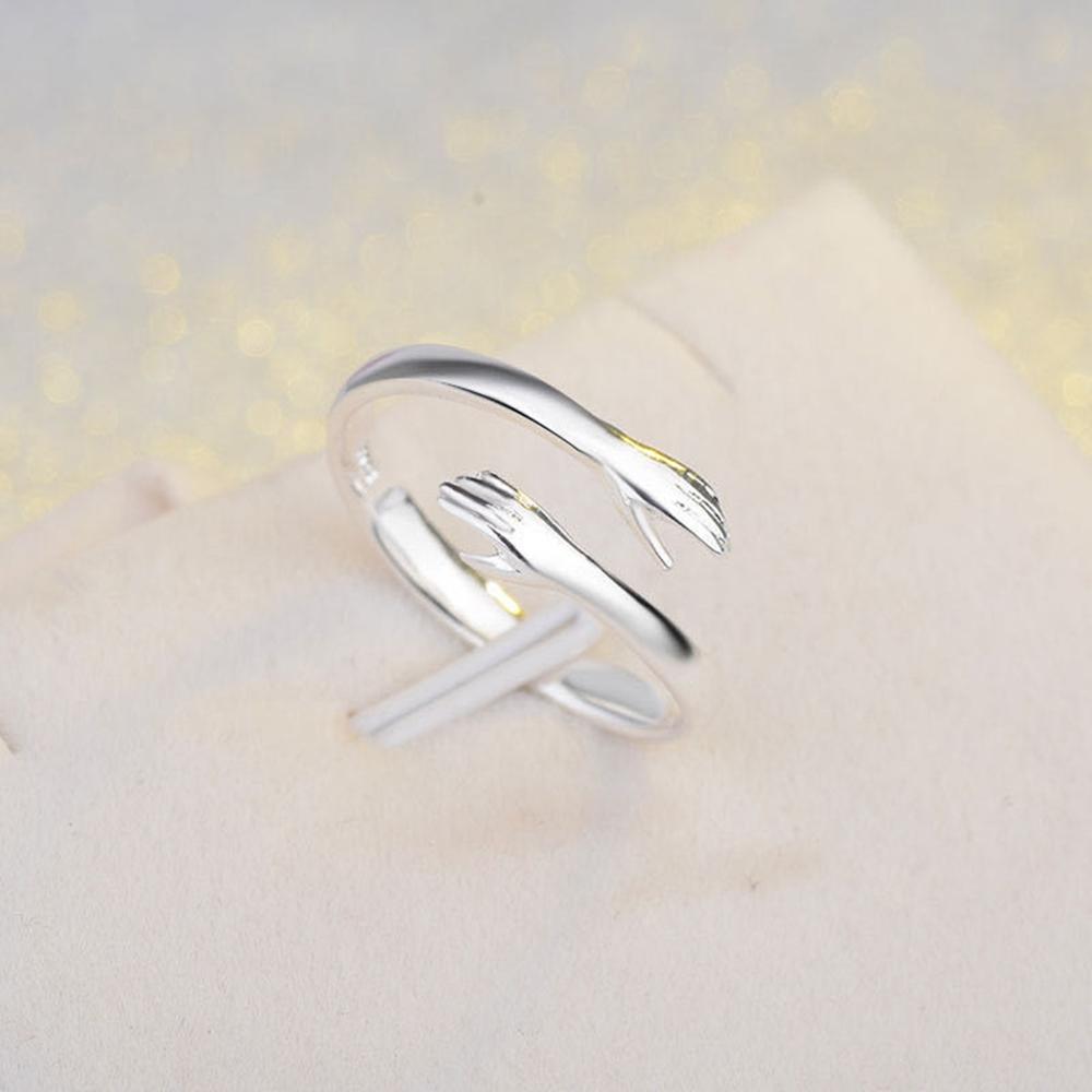 Lover’S Hug Ring Retro Trendy Alloy Open Ring Orna... – Vicedeal