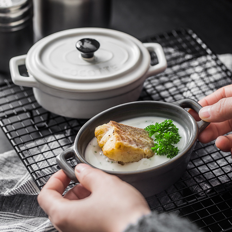 Mini Ceramic Casserole With lid Pudding Pumpkin So... – Grandado