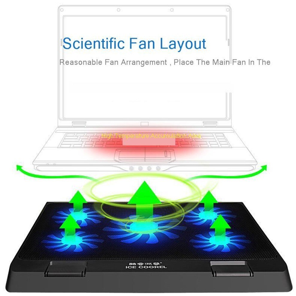 Jelly Comb Laptop Cooler 2 USB Ports and Five Cool... – Grandado