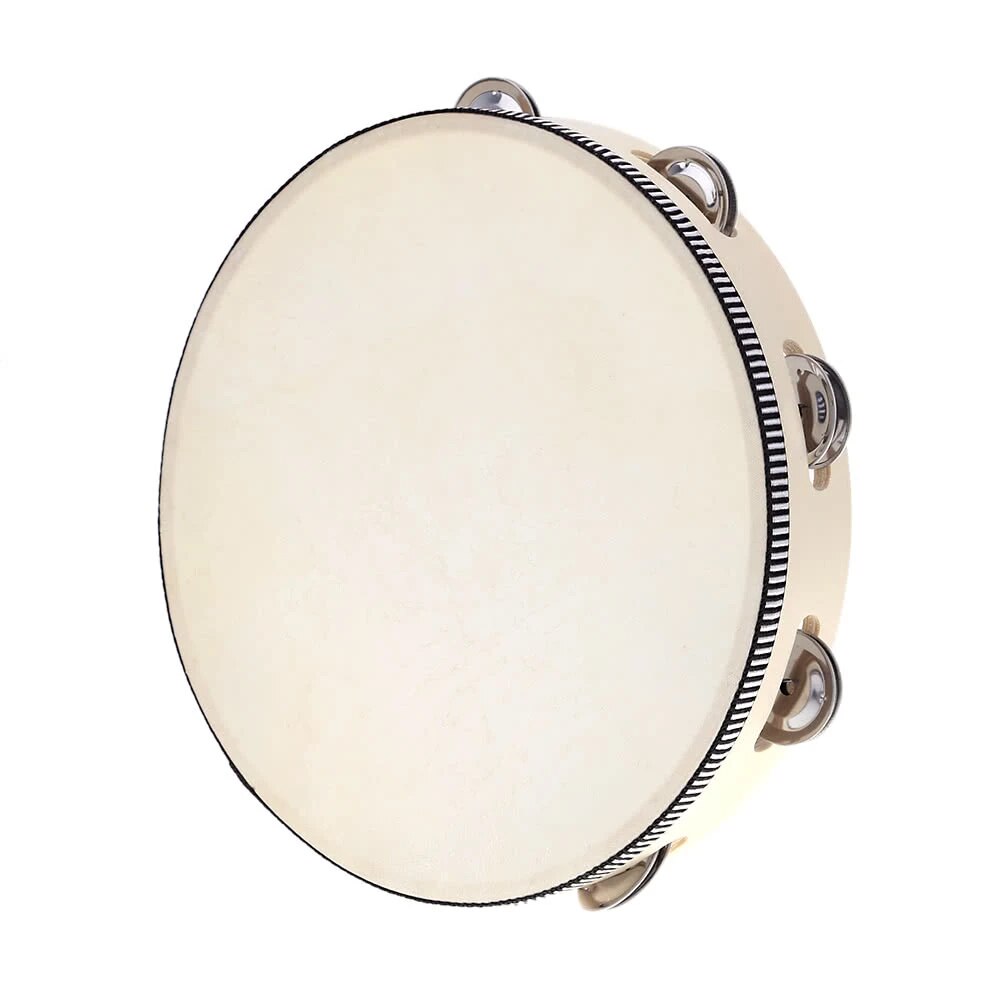 8"/ 10" Wooden Radiant Tambourine Handbe... – Grandado
