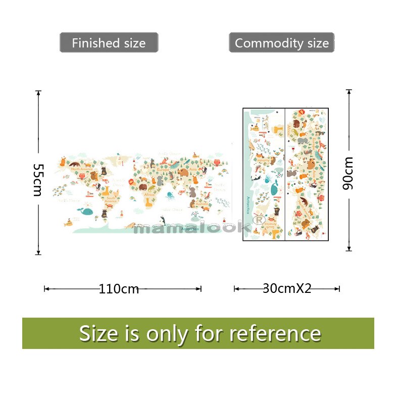 Cartoon Dieren Kaart Muurstickers Voor Kinderkamer... – Vicedeal