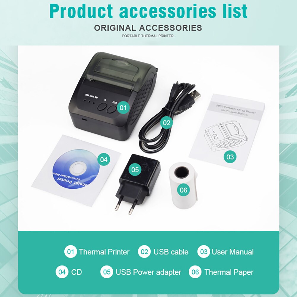 Wireless Bluetooth Receipt Thermal Printer Portabl... – Grandado