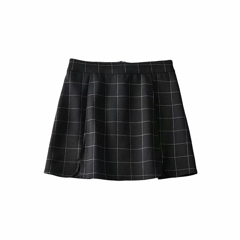 Vrouwen High-Rise Taille Plaid Mini Bodycon Rok – Vicedeal