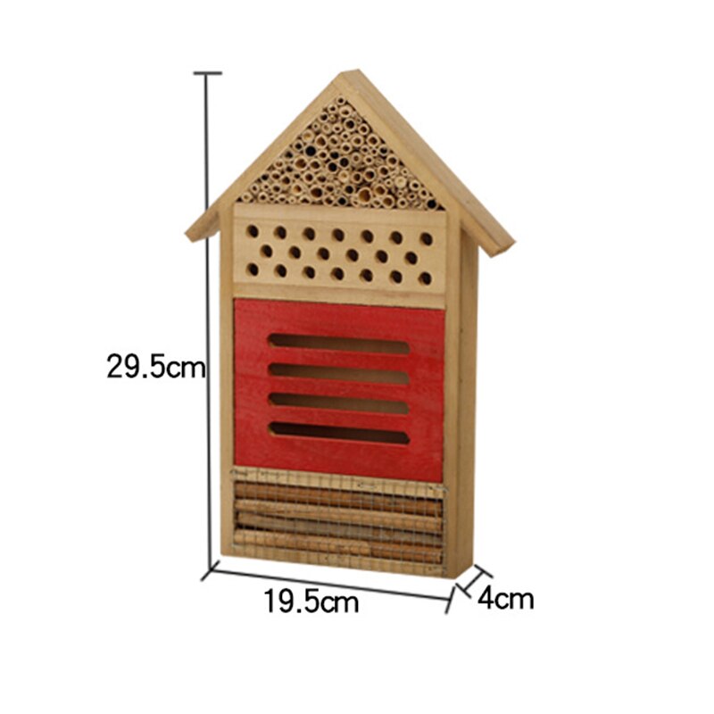 Insect House Natural Wooden Bee Hotel Butterfly Ha... – Grandado