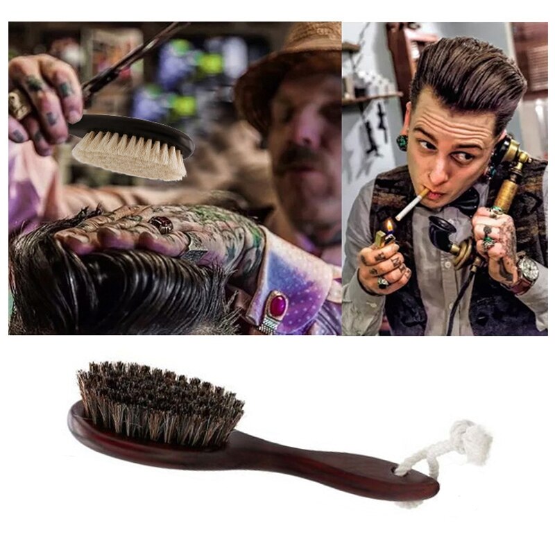Horse Hair Wave Hair Beard Brush Hair Comb Wooden ... – Vicedeal