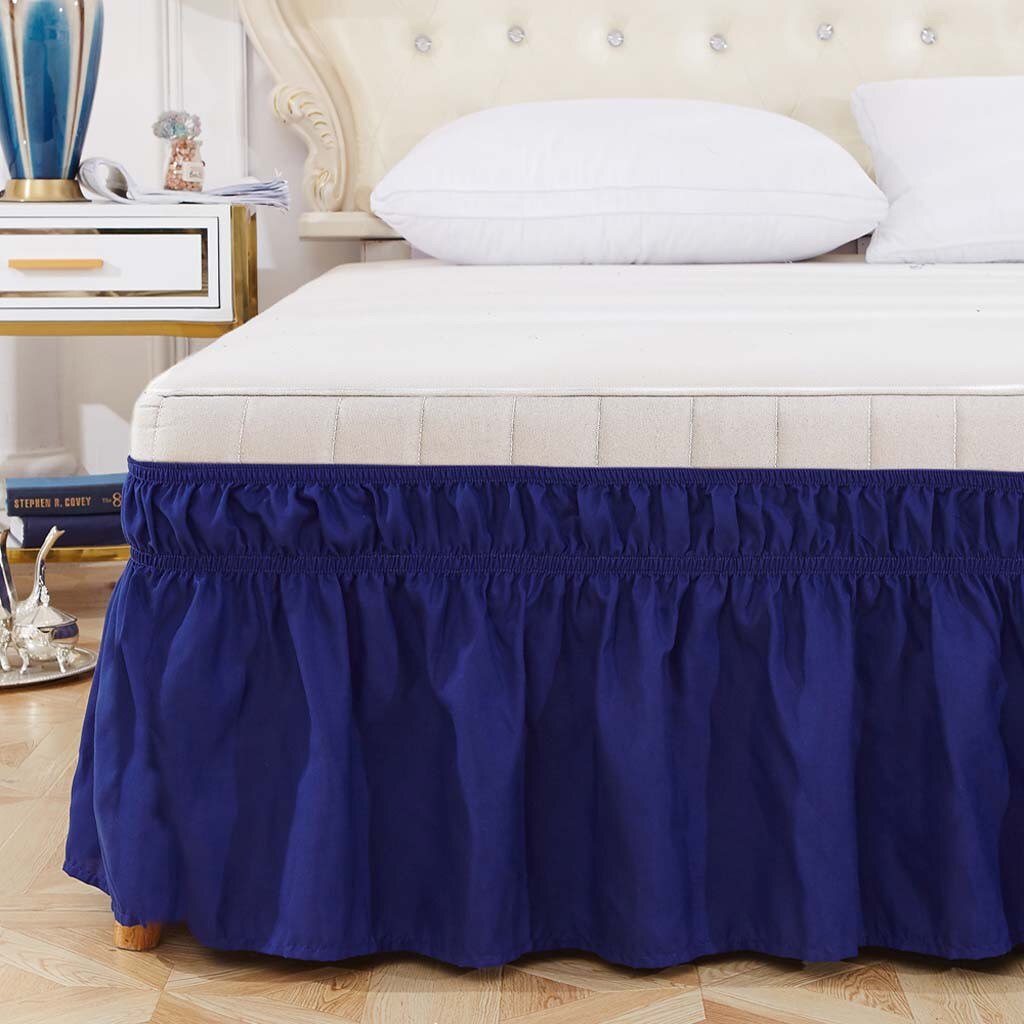 1 PC Moderne Navy Kleur Stof Ruche Split Hoeken Be... – Grandado