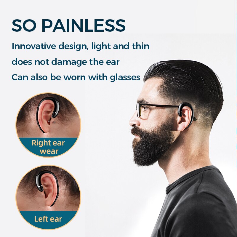 Wireless headphones 5.0 Bluetooth Earphone Bone Co... – Grandado